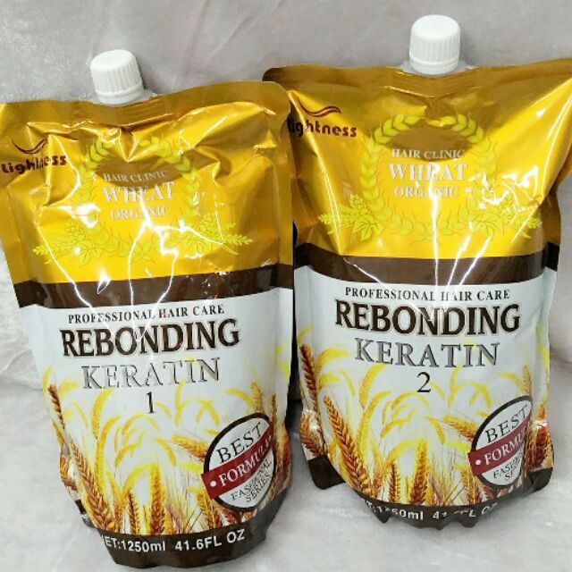 Lightness hair rebonding straightening wheat organic 1&2 set 1250ml ...