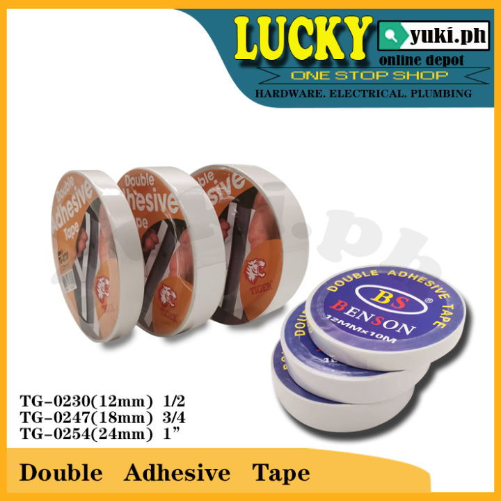 BENSON ADHESIVE DOUBLE SIDED TAPE ( 1/2" 12mm / 3/4" 18mm / 1" 24mm ...