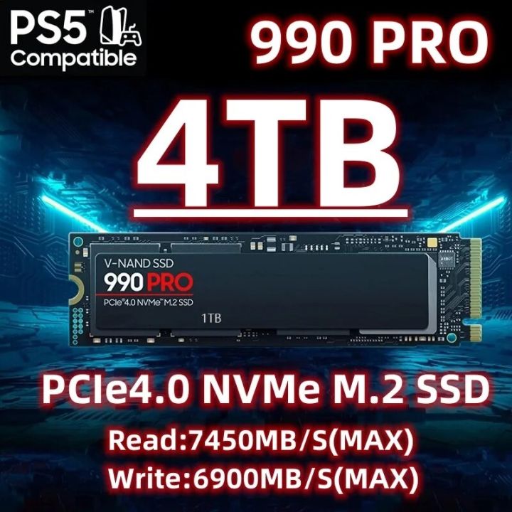 2023 New Original Brand 990PRO SSD M.2 2280 Pcie Gen 4.0 X 4 Nvme Internal Solid State Disk 4TB ...