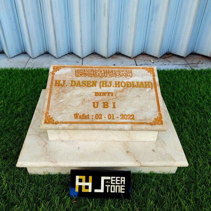 BATU NISAN MAKAM MARMER ALAM ASLI 30x20 30x40 + GRATIS PACKING KAYU ...