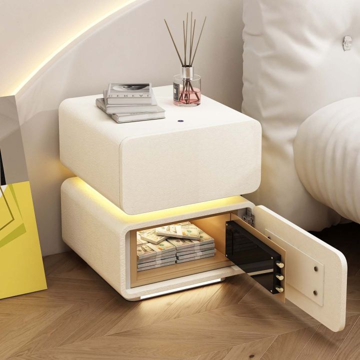 Smart Suspension Bedside Table with Safe Solid Wood with Light | Lazada ...