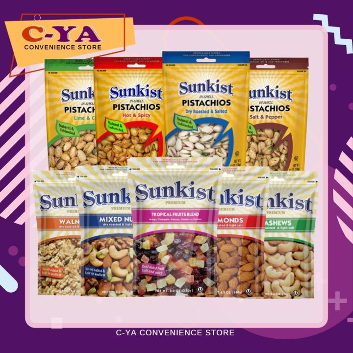 SUNKIST PISTACHIOS 150G/WALLNUTS 120G/MIXED NUTS 150G/TROPICAL 150G ...