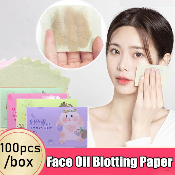 100ชิ้น/กล่อง Face Oil Blotting Paper Protable Matting Face Wipes ...