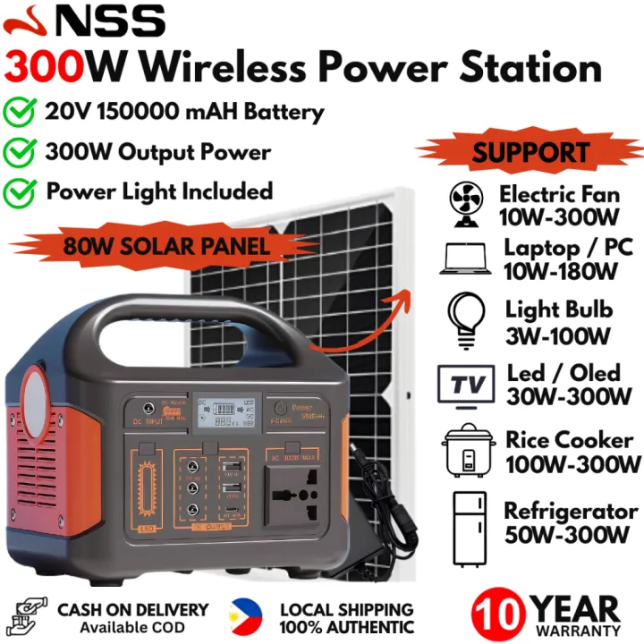 NSS 300W Portable Power Station with 60W Solar Panel Set for Home ...