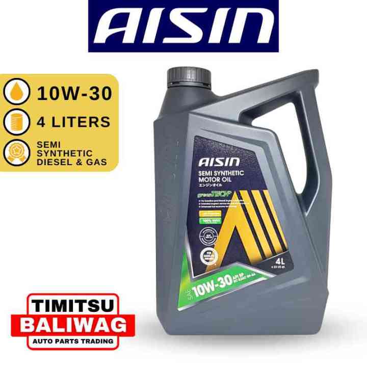 AISIN SEMI SYNTHETIC MOTOR OIL 10W-30 GREENTECH DIESEL AND GASOLINE 4 LITERS | Lazada PH