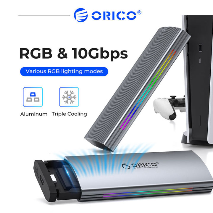 ORICO RGB 10Gbps M2 NVMe SSD Enclosure อลูมิเนียม USB3.1 Gen2สำหรับ M ...