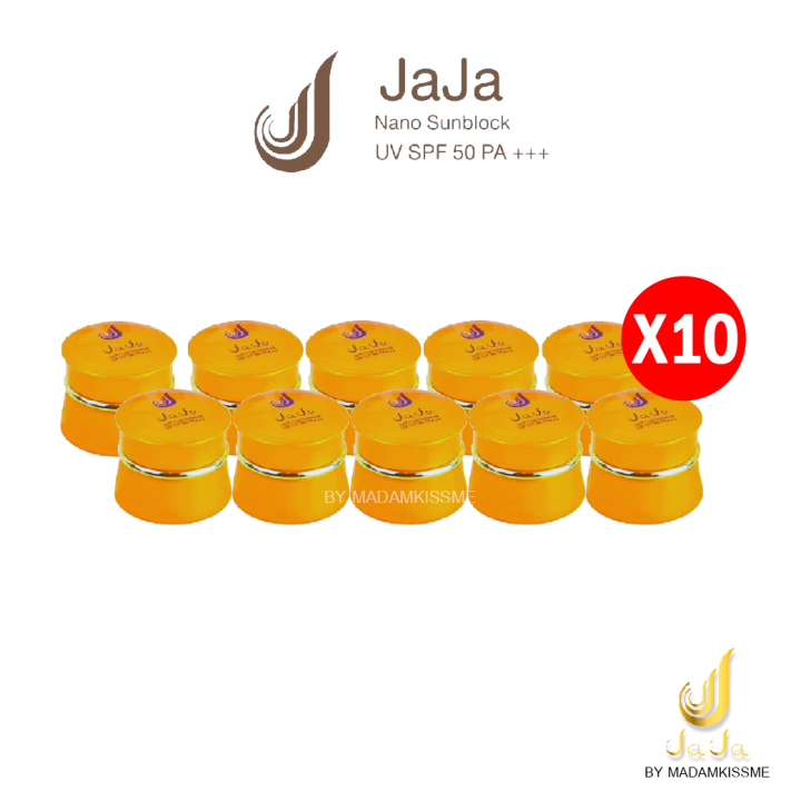 10 กระปุก ครีมกันแดดจ๊ะจ๋า Jaja Nano Sunblock UV SPF50 PA+++ | Lazada.co.th