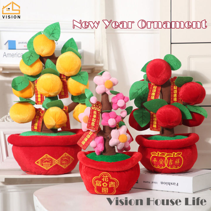 Vision Chinese New Year Decor Tree Spring Festival Desktop Living Room ...