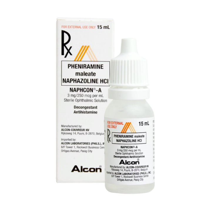 NAPHCON Pheniramine maleate 3mg + Naphazoline HCl 250mcg Eye Drops 15mL ...