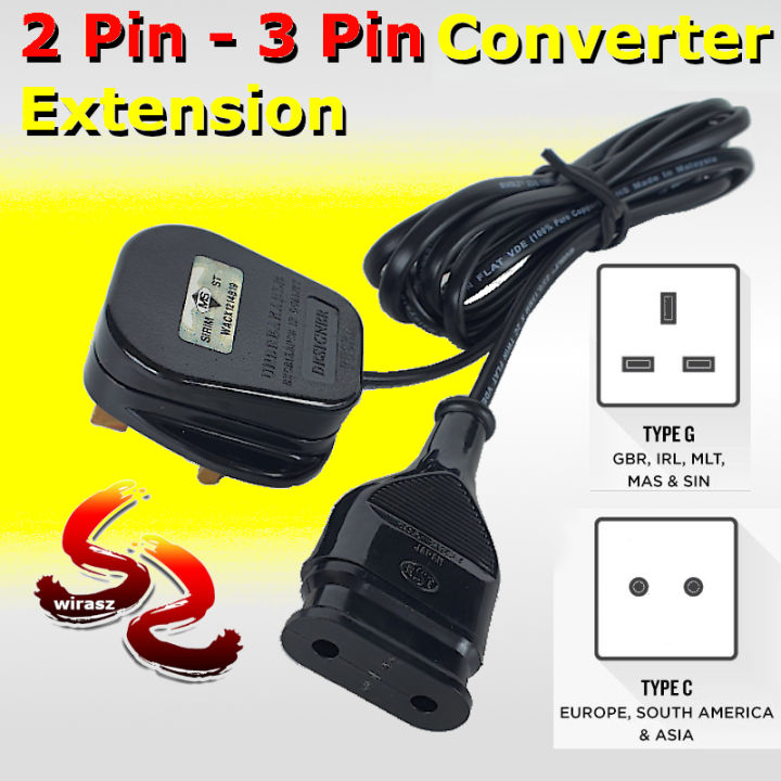 Euro 2 Pin Plug To Standard 3 Pin 13A Plug Top Power Cord Extension ... Euro 2 Pin Plug To Standard 3 Pin 13A Plug Top Power Cord Extension ...