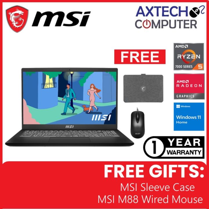 MSI Modern 15 B7M-063 15.6" FHD Laptop Classic Black ( Ryzen 5 7530U ...