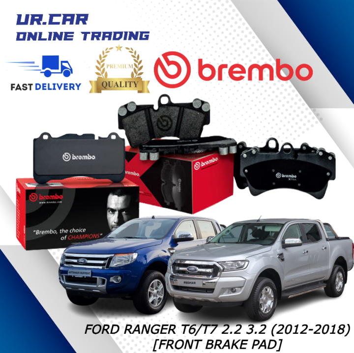 BREMBO FORD RANGER T6 / T7 2.2 3.2 (2012 - 2018) BRAKE PAD FRONT (DEPAN ...