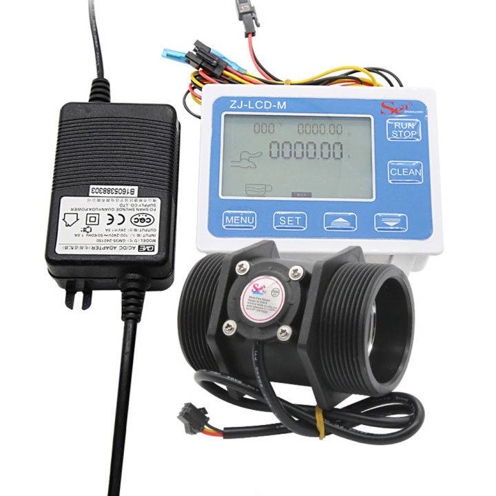 ZJ-LCD-M Digital Flow Meter Display Totalizer Flow Measurement Nylon ...