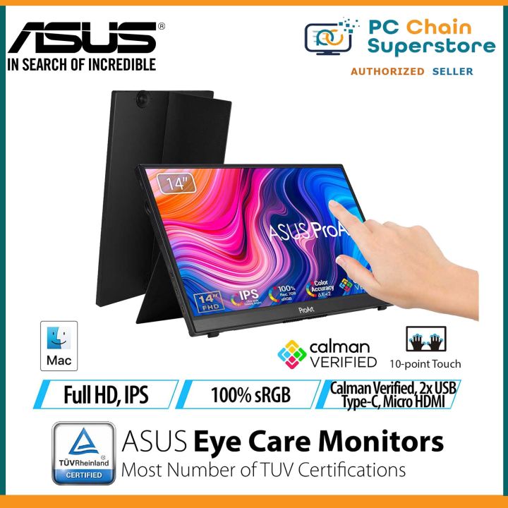 ASUS ProArt Display PA148CTV Portable Professional Touchscreen Monitor ...