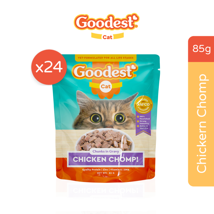 Goodest Cat Chicken Chomp Pack of 24 Wet Cat Food Pouch (85g) | Lazada PH