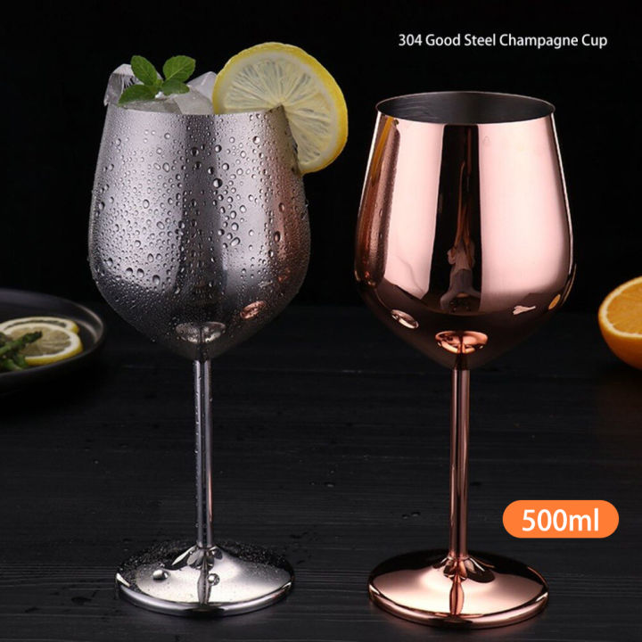 Mi.more 500ml Gelas Wine Goblet Stainless Gold / Red Wine Glass Cup Bar ...