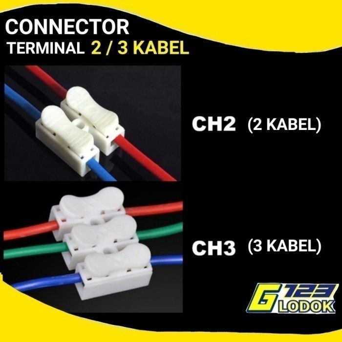 Terminal Sambungan Kabel 2 Jalur Quick Connect Wire 2 Pin CH2 - 20pc ...