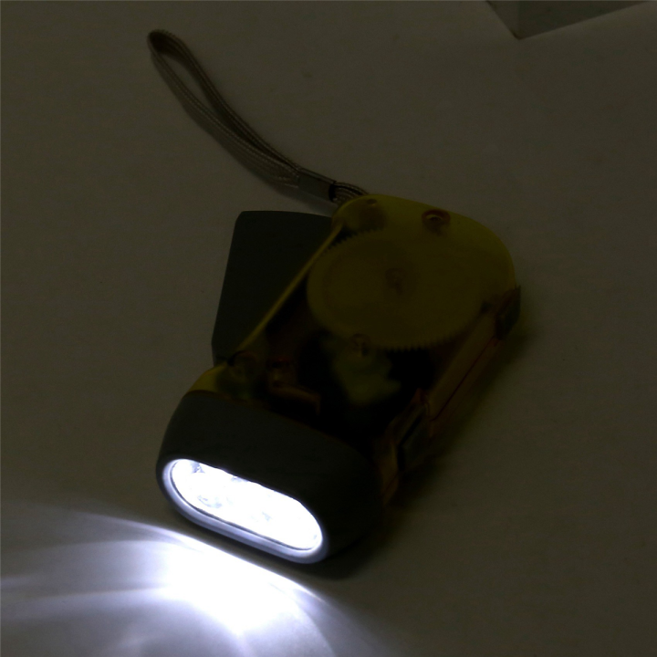 4X 3 LED Dynamo Wind Up Flashlight Hand-Pressing Crank No Battery Torch ...