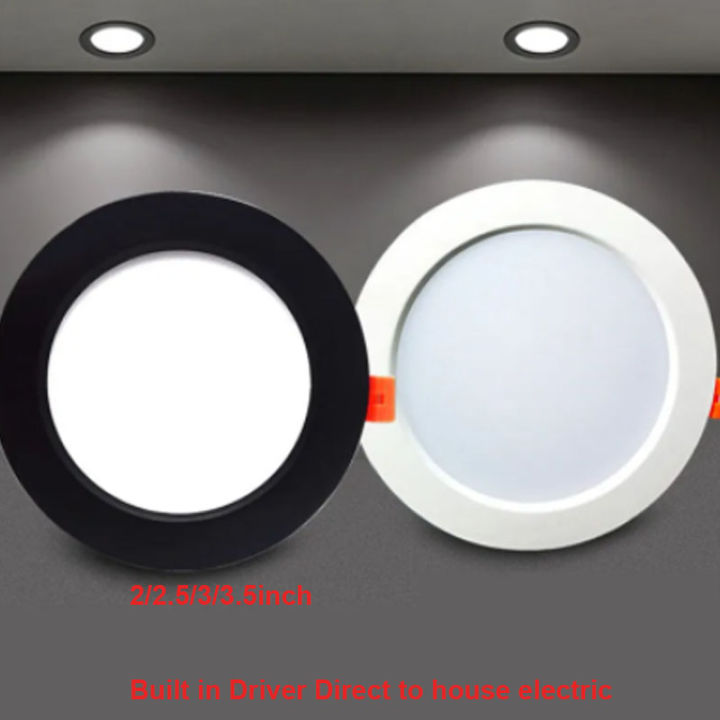 LED Downlight 3W 7W 9W 12W 220V Recessed Ceiling Lamp Round LED Panel ...