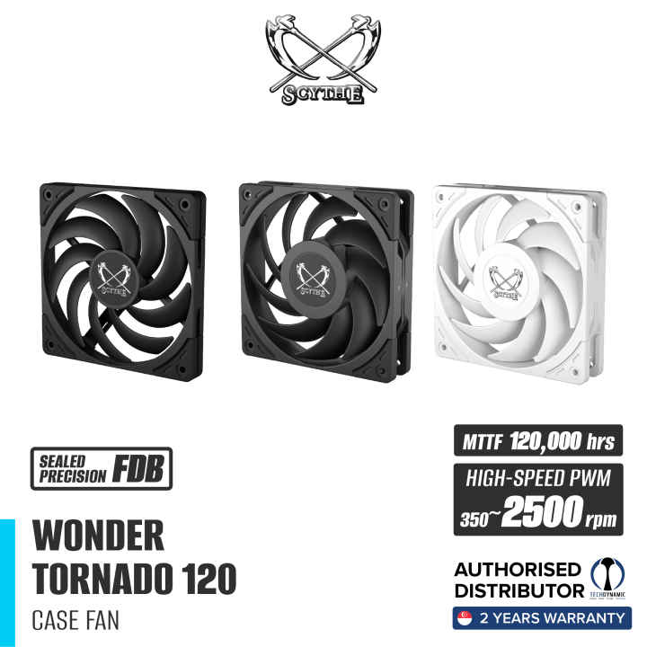 SCYTHE Wonder Tornado 120mm SLIM PWM 2000 RPM & 120mm PWM 2500 RPM Fans ...
