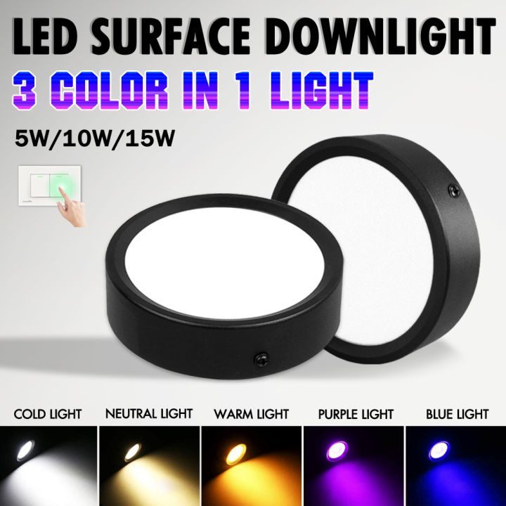 3 Colors Led Downlight Ceiling Light Pin Lights Led for Ceiling 5W 10W ...