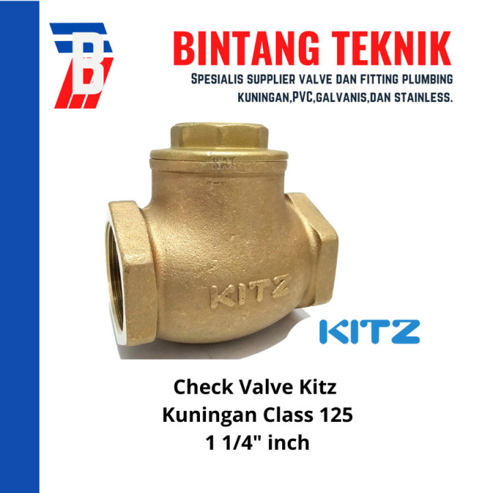 Swing Check Valve (Klep Tabok) Kuningan Kitz 1¼” Class 125 | Lazada ...