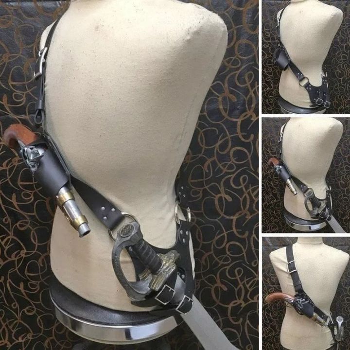 Medieval Renaissance Pirate Shoulder Belt Leather Sword Cutlass Strap ...
