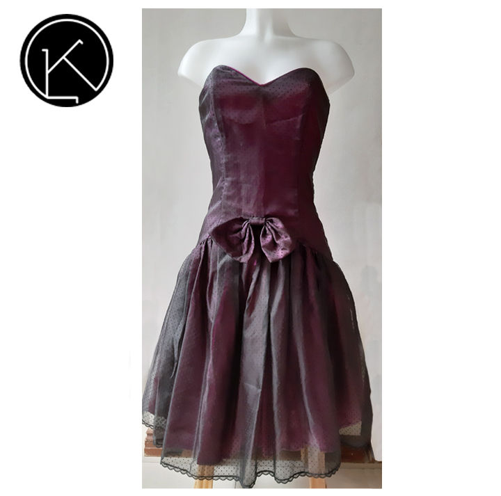Ukay Gown #10 Purple Tube Knee Length Gown L | Lazada PH