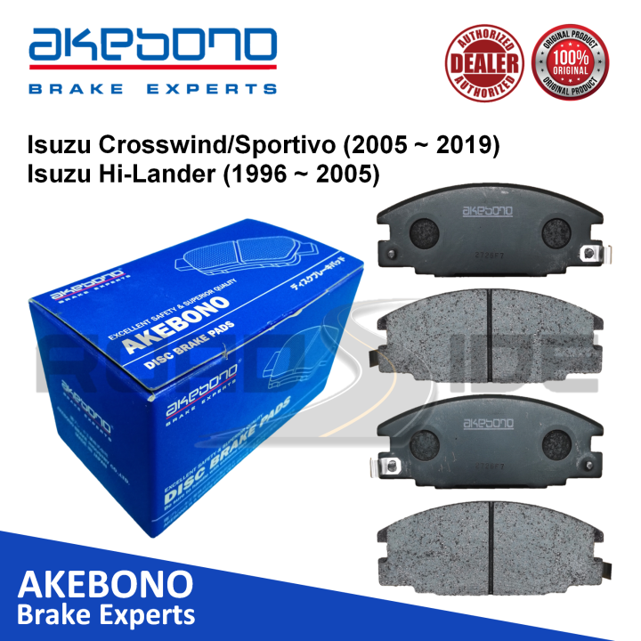 Akebono Front Brake Pads for Isuzu Hi-Lander (1996 - 2005), Isuzu Crosswind / Sportivo (2005 ...