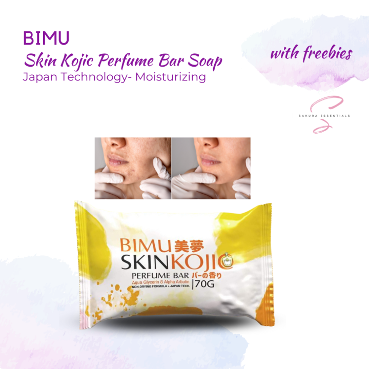 BIMU SKIN Kojic Soap Perfume Bar Alpha Arbutin, Glycerin, Sunflower Oil ...