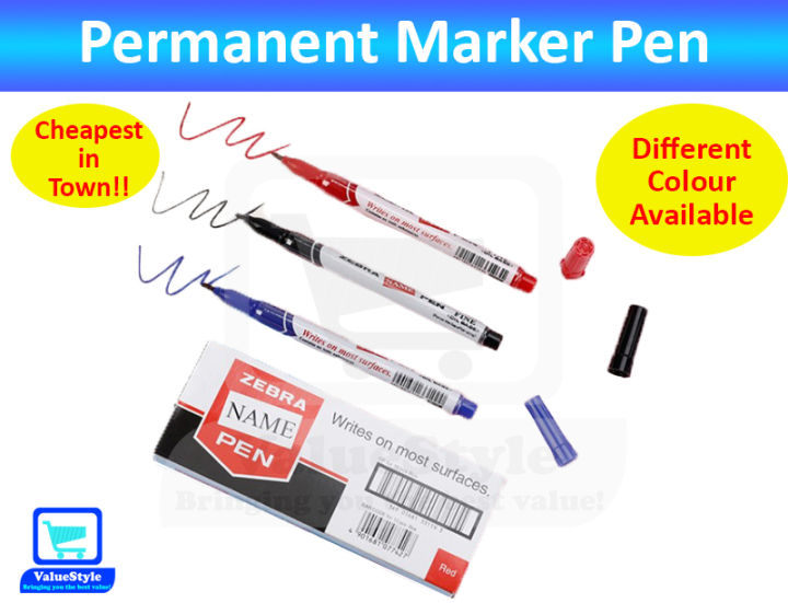 Zebra Name Pen / Permanent Marker / Fine Tip / Marker / Writing ...