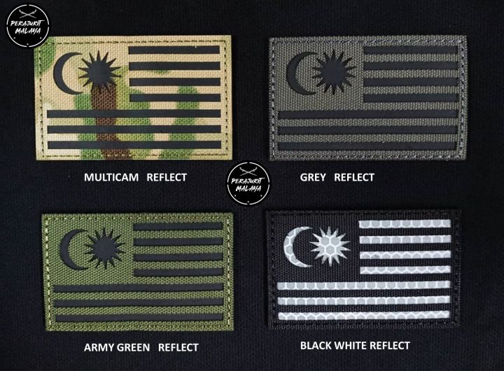 Malaysia IR Reflective flag insignia cloth affixed clothing paste ...