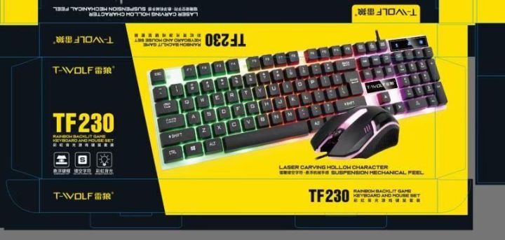 Rpo T Wolf Tf230 Rainbow Led Gaming Keyboard And Mouse Combo Bundle Dz2 T Wolf Tf230 Lazada Ph