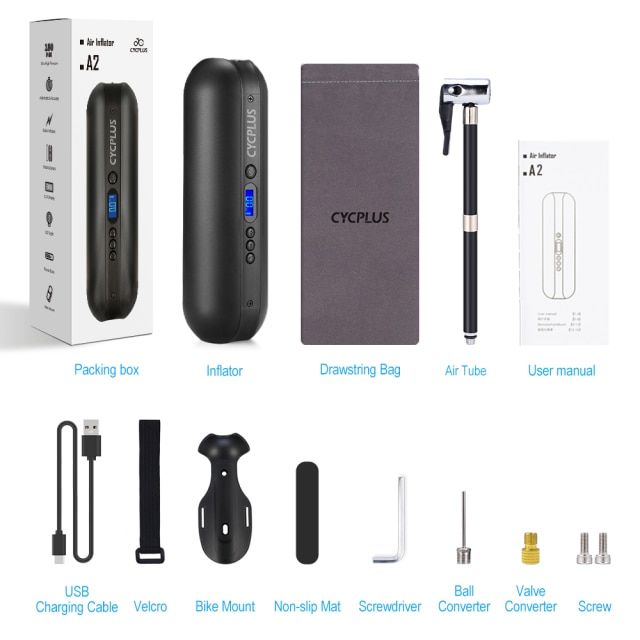 CYCPLUS ปั๊มจักรยานไฟฟ้าเครื่องสูบลมอัจฉริยะ A2อุปกรณ์รถจักรยานแรงดัน ...