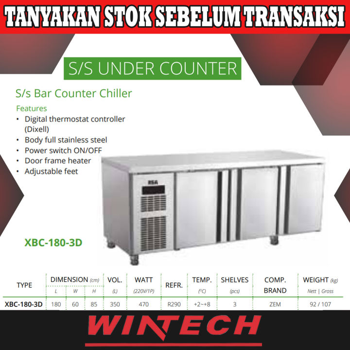 RSA XBC-180-3D SS Bar Counter Chiller / Kulkas Bar / Undercounter Bar 3 ...