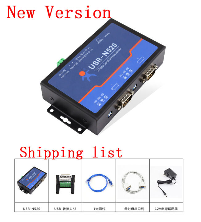 New Version USR-N520 Module 2 Ports Serial Server RS232 RS485 RS422 To Ethernet Converter ...