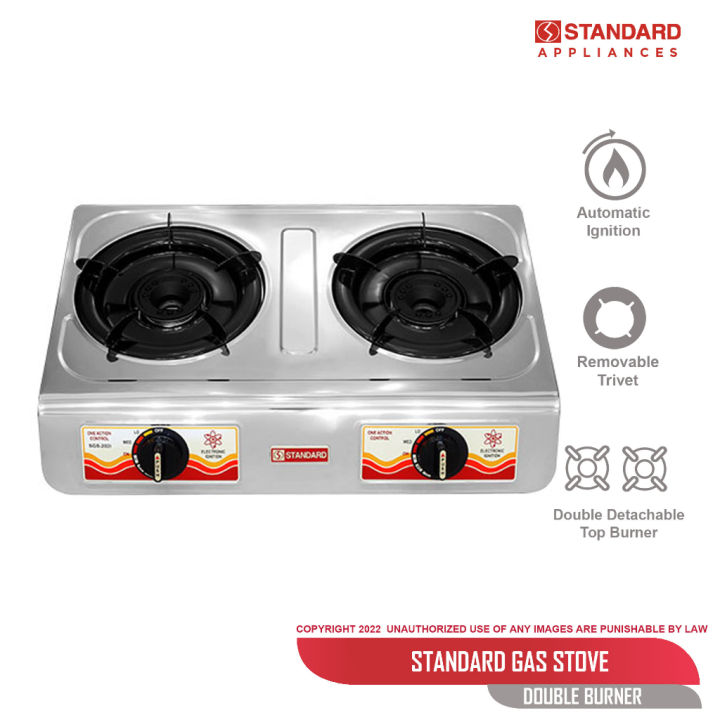 Fast send Standard Gas Stove Double Burner LPG Stove Stainless Steel ...