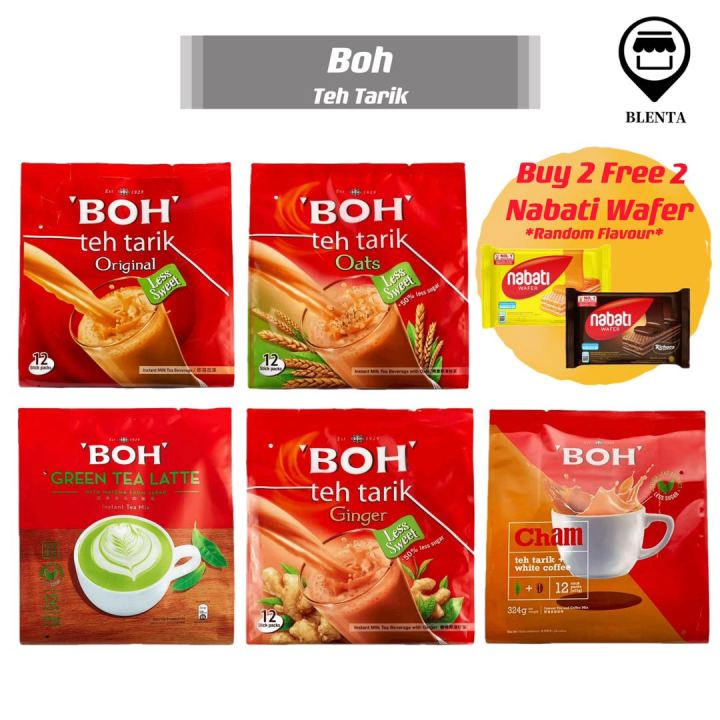BOH 3 in 1 Teh Tarik Instant Milk Tea Beverage Original/Ginger/Cham ...