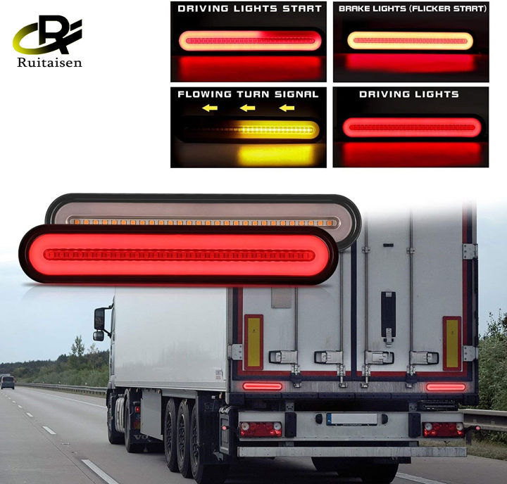 36LED Automobile Truck Trailer Light Waterproof LED Red + Yellow RV LED ...