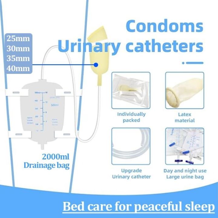 1Set Men's latex urinal Latex Catheter External self-Sealing Set ...