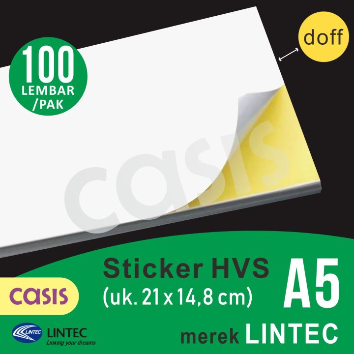 Sticker HVS A5 isi 100 lembar / Kertas Stiker HVS Lintec Doff matte A5 ...