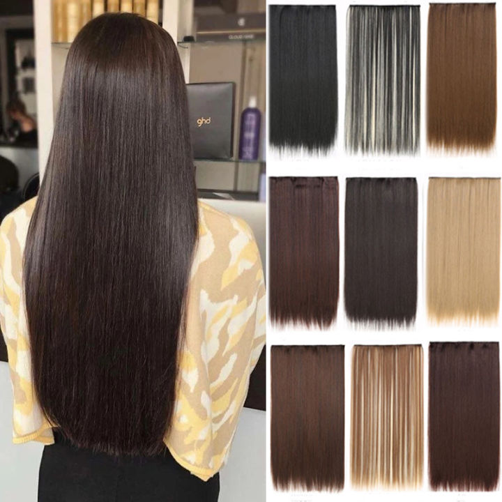 Clip In Hair Extensions Sexy Long Straight / Curly Hair Wig Extensions ...