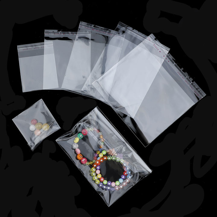 100-200pcs/bag Transparent Self Adhesive Seal Plastic Storage Bag OPP ...