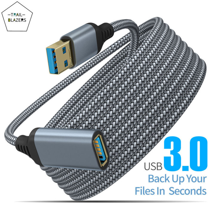 3/2/1/0.5M Nylon Braided USB 3.0 Extension Cable Male-To-Female Speedy ...