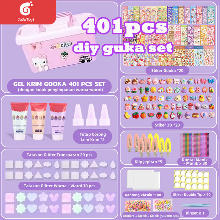 401pcs DIY Guka Set DIY Gantungan Kunci Set Gooka Mainan Anak Perempuan ...
