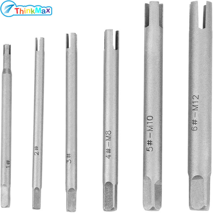 Tap Extractor 6Pcs M4-M12 Screw Tap Extractor Set Steel Stripped Screw ...