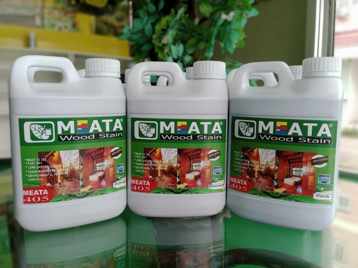 สีย้อมไม้ เมต้าM 405 MEATA WOOD STAIN (สูตรน้ำ) ขนิดกึ่งเงา ใช้ง่าย ไม่ ...