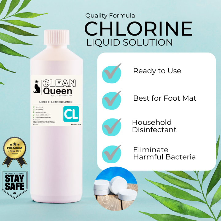 [Clean Queen] Chlorine Solution Ready to use 500 ml , Liquid Chlorine ...