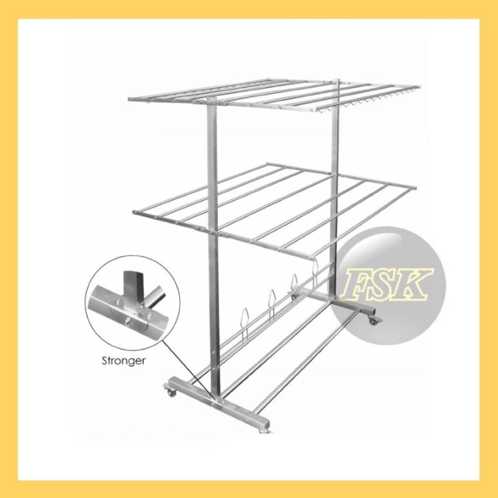SUS304 Stainless Steel Clothes Drying Rack / Foldable Clothes Hanger ...