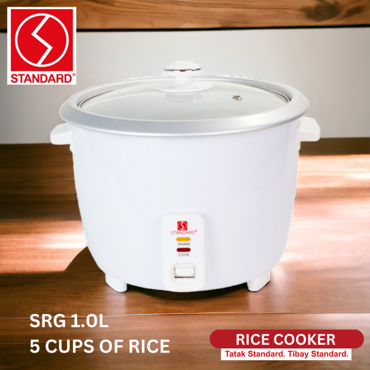 Standard Automatic Rice Cooker w/ Glass Cover 5 Person 5 Cups 1 Liter ...